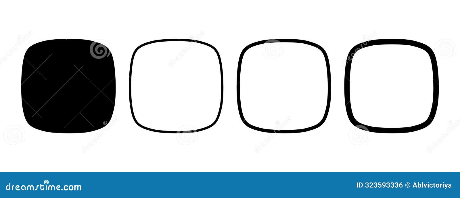 Set of Squircles or Squares Shapes and Frames with Rounded Borders ...