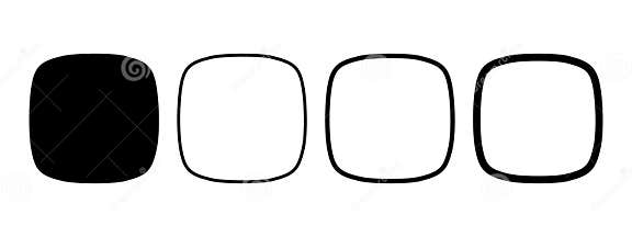 Set of Squircles or Squares Shapes and Frames with Rounded Borders ...