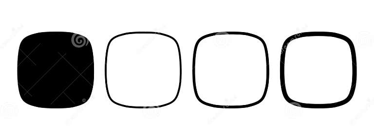 Set of Squircles or Squares Shapes and Frames with Rounded Borders ...