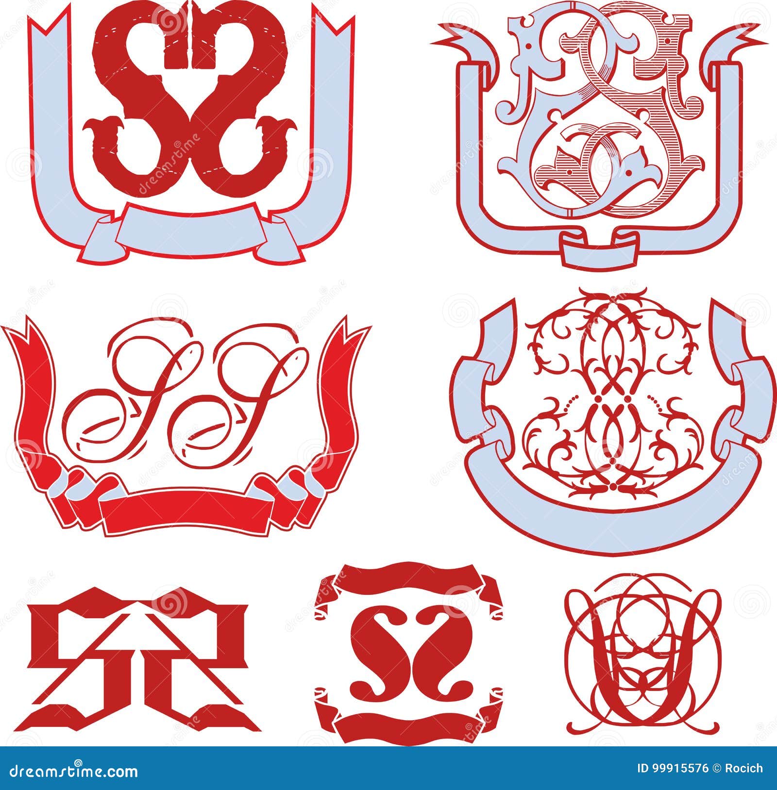Set of SS Monograms and Emblem Templates Stock Vector - Illustration of ...