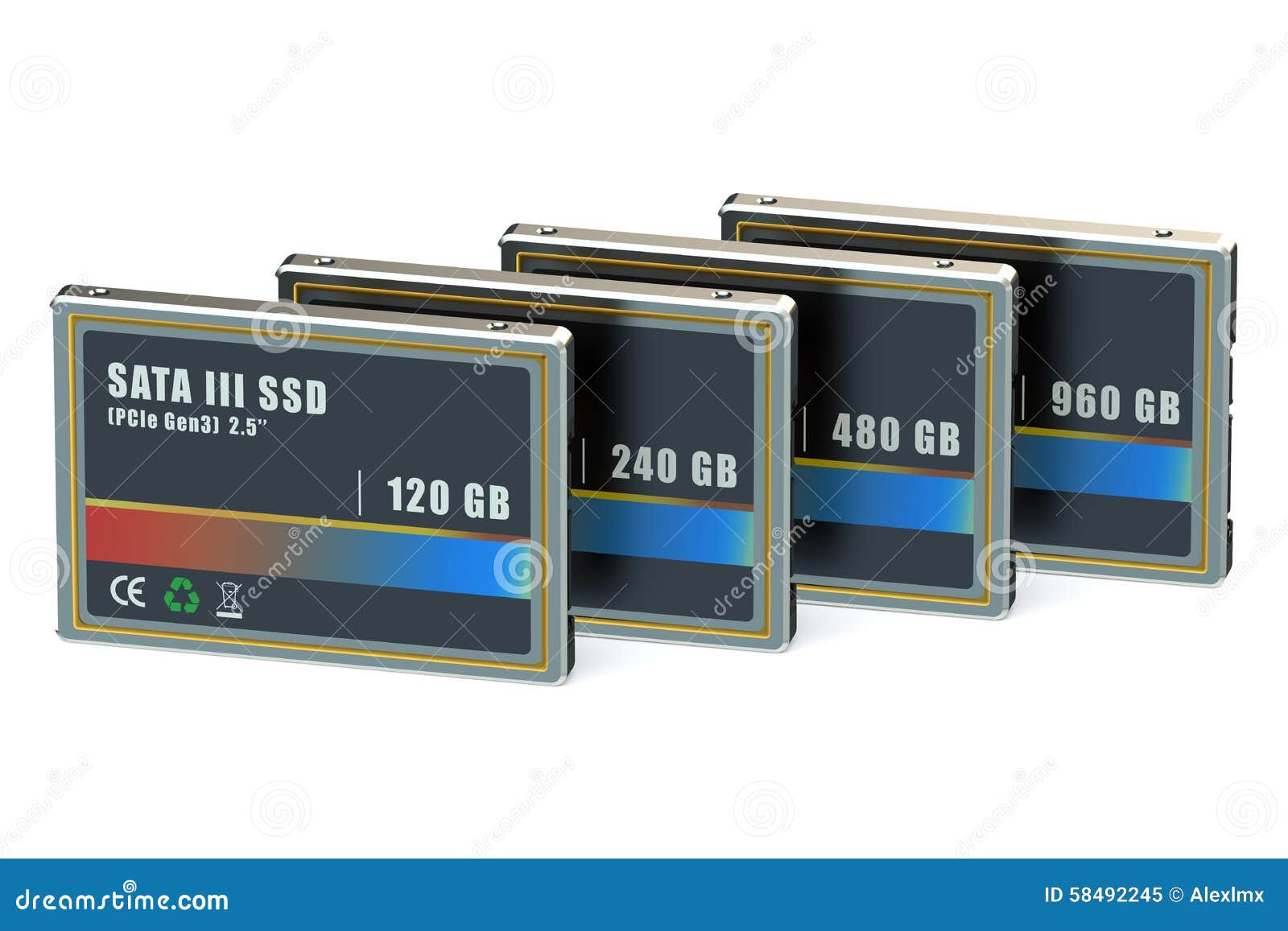 Set of SSD stock illustration. Illustration of component - 58492245