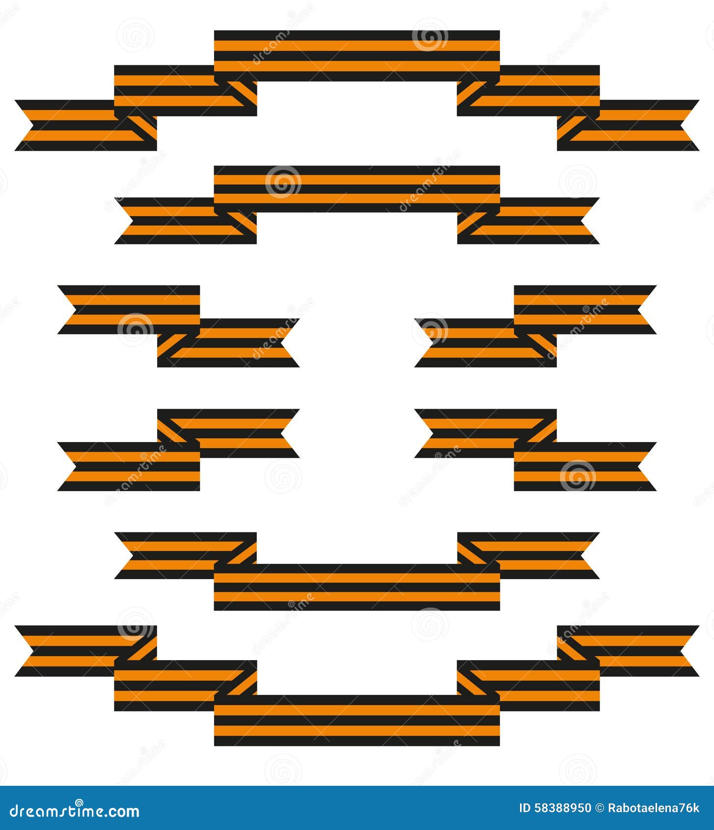 Set of St. George Ribbons Vector Stock Vector - Illustration of ...