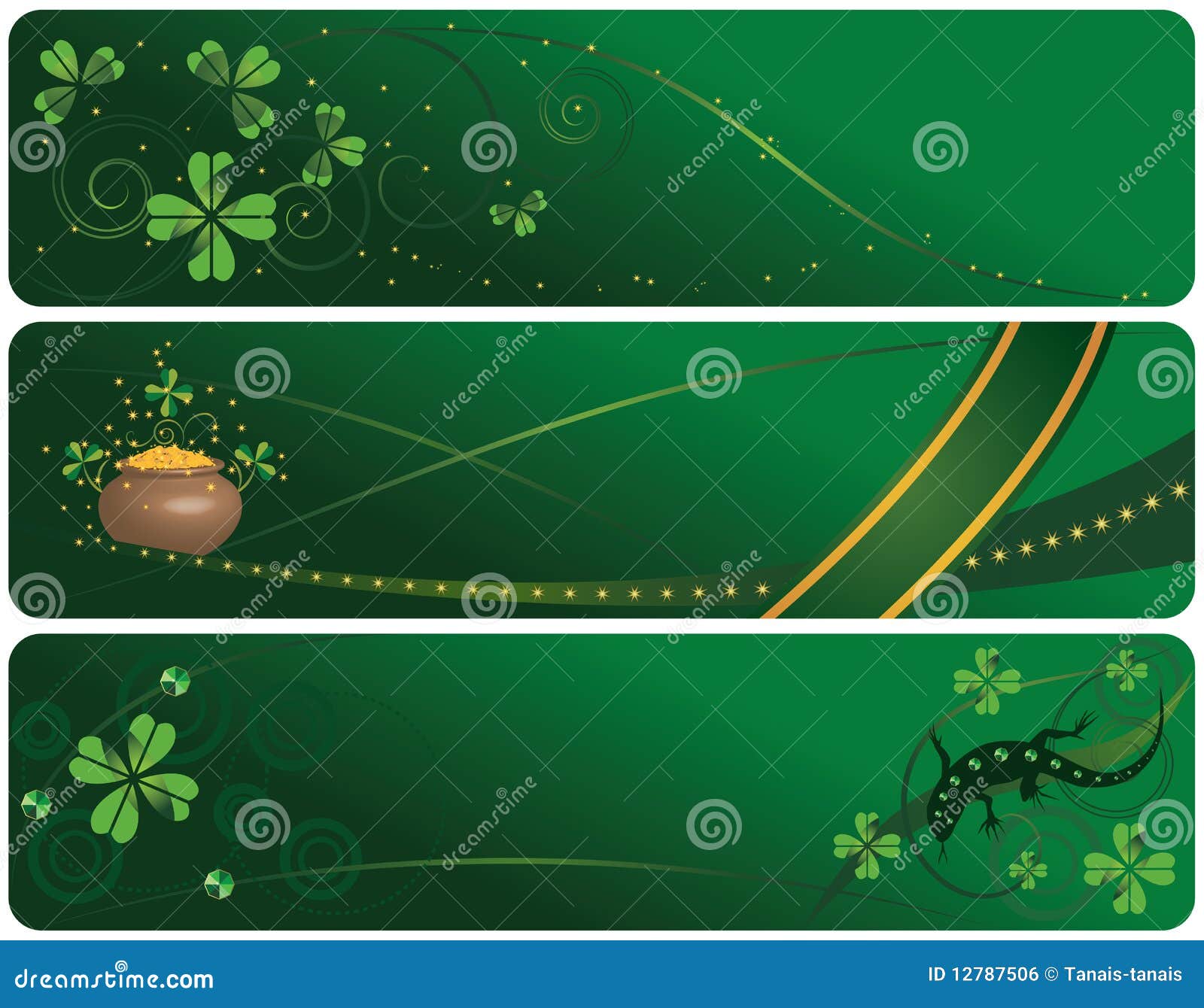 Set of St. Patrick S Day Banners Stock Vector - Illustration of lizard ...