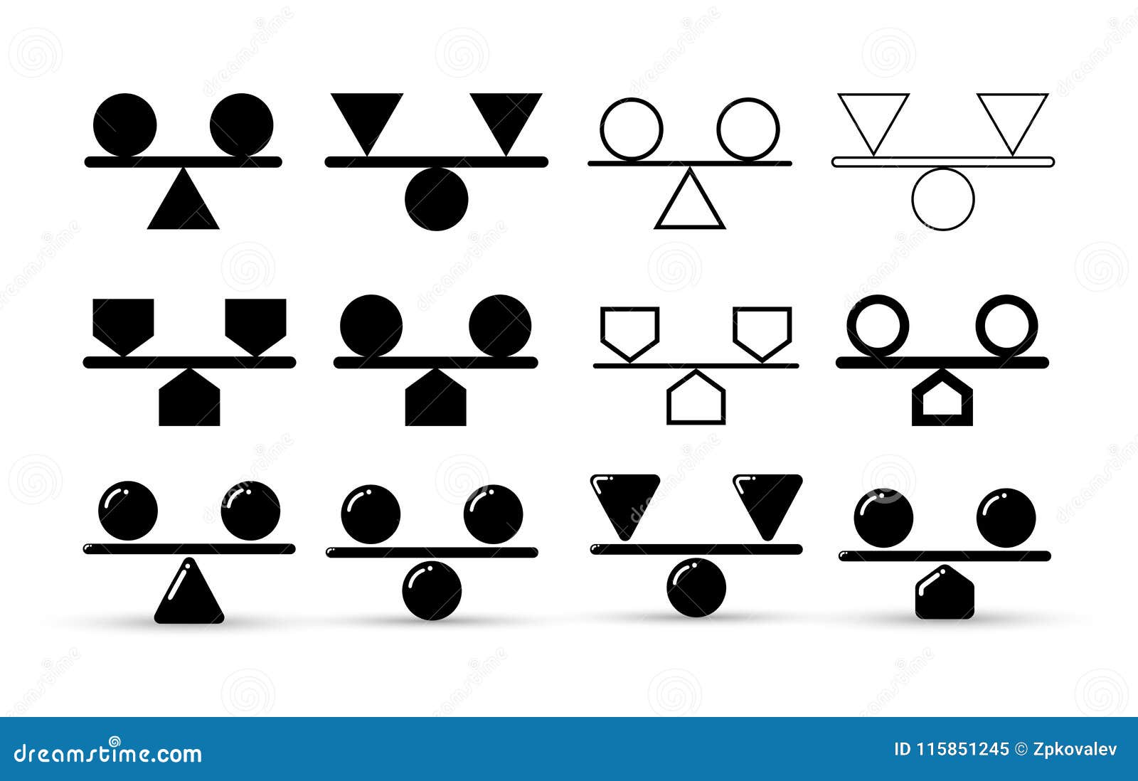 Set of Stability Icon. Vector Illustration Stock Illustration ...