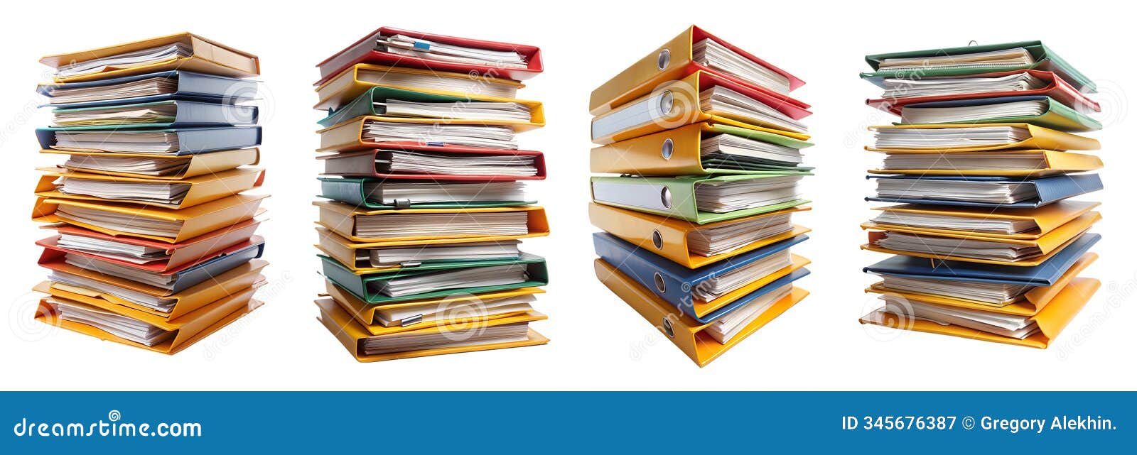 Stack Of Folders With Documents On Office Table Stock Photo ...