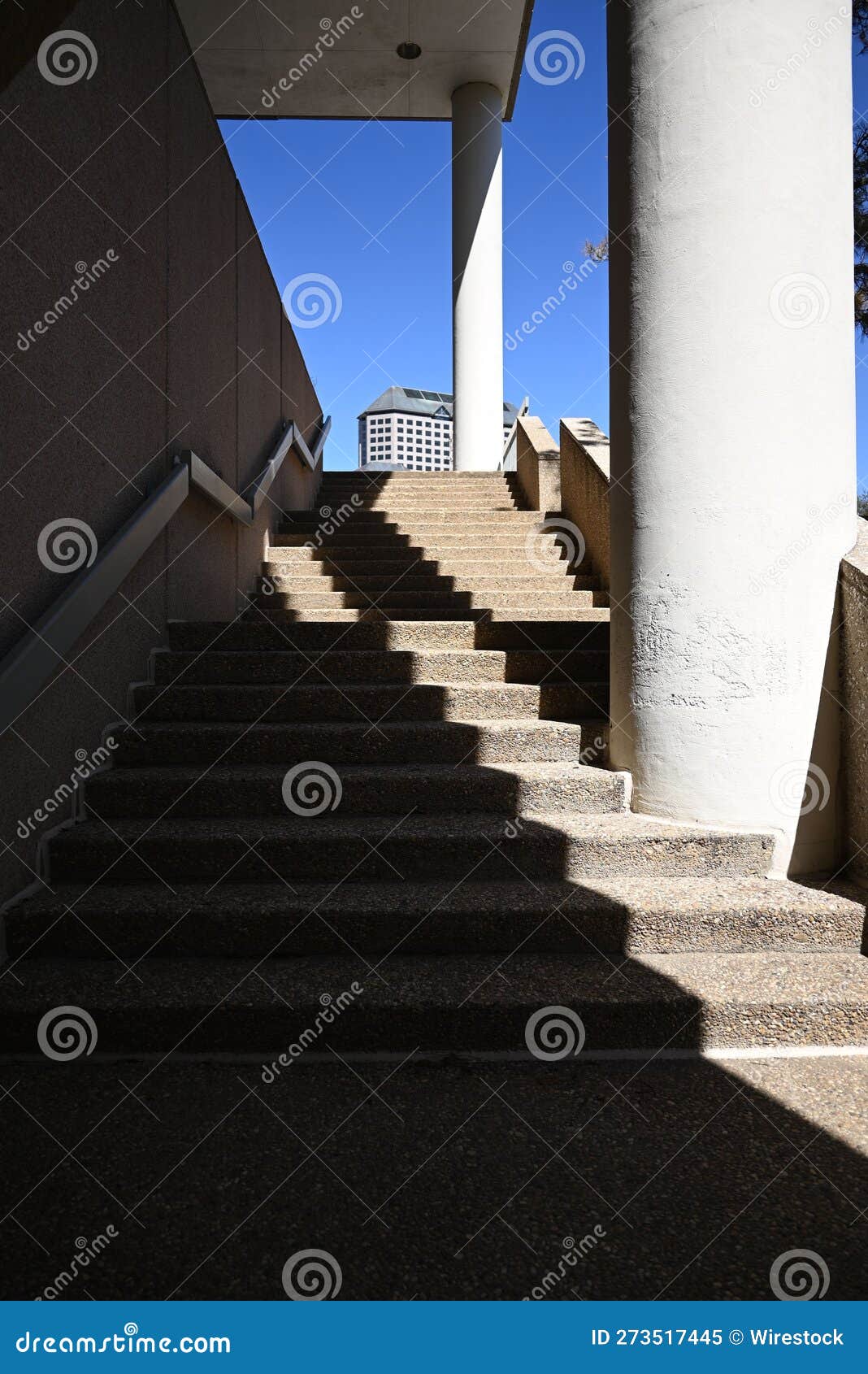 Set of Stairs in a Sprawling Open Space with a Cloudless Blue Sky in ...