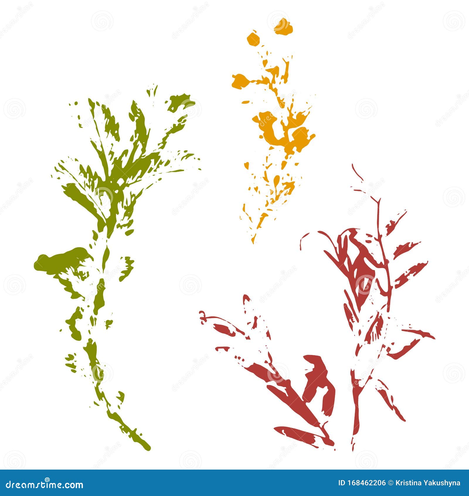 Set of Stamp Leaves. Vector Objects Isolated on White Background Stock ...