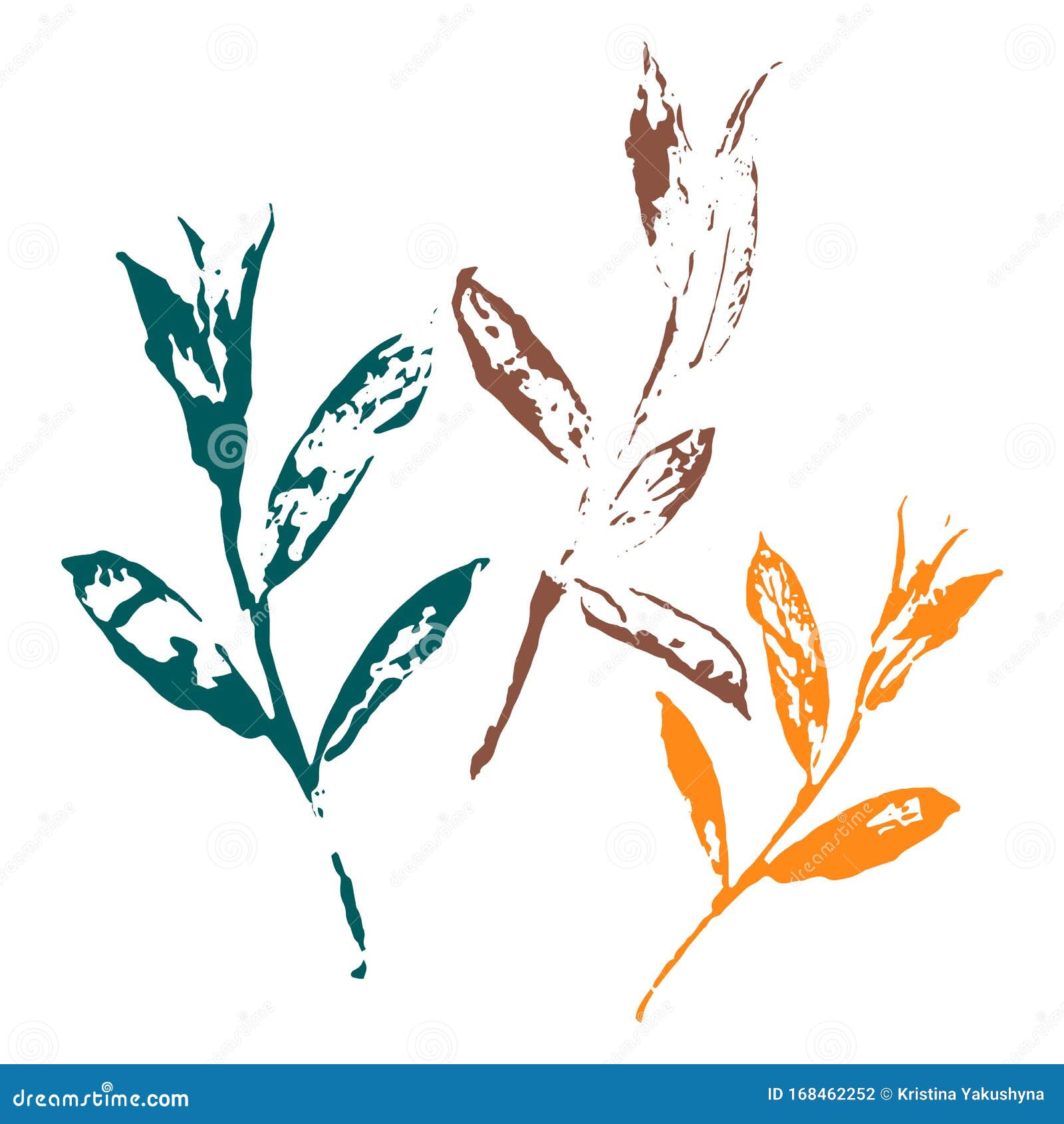 Set of Stamp Leaves. Vector Objects Isolated on White Background Stock ...