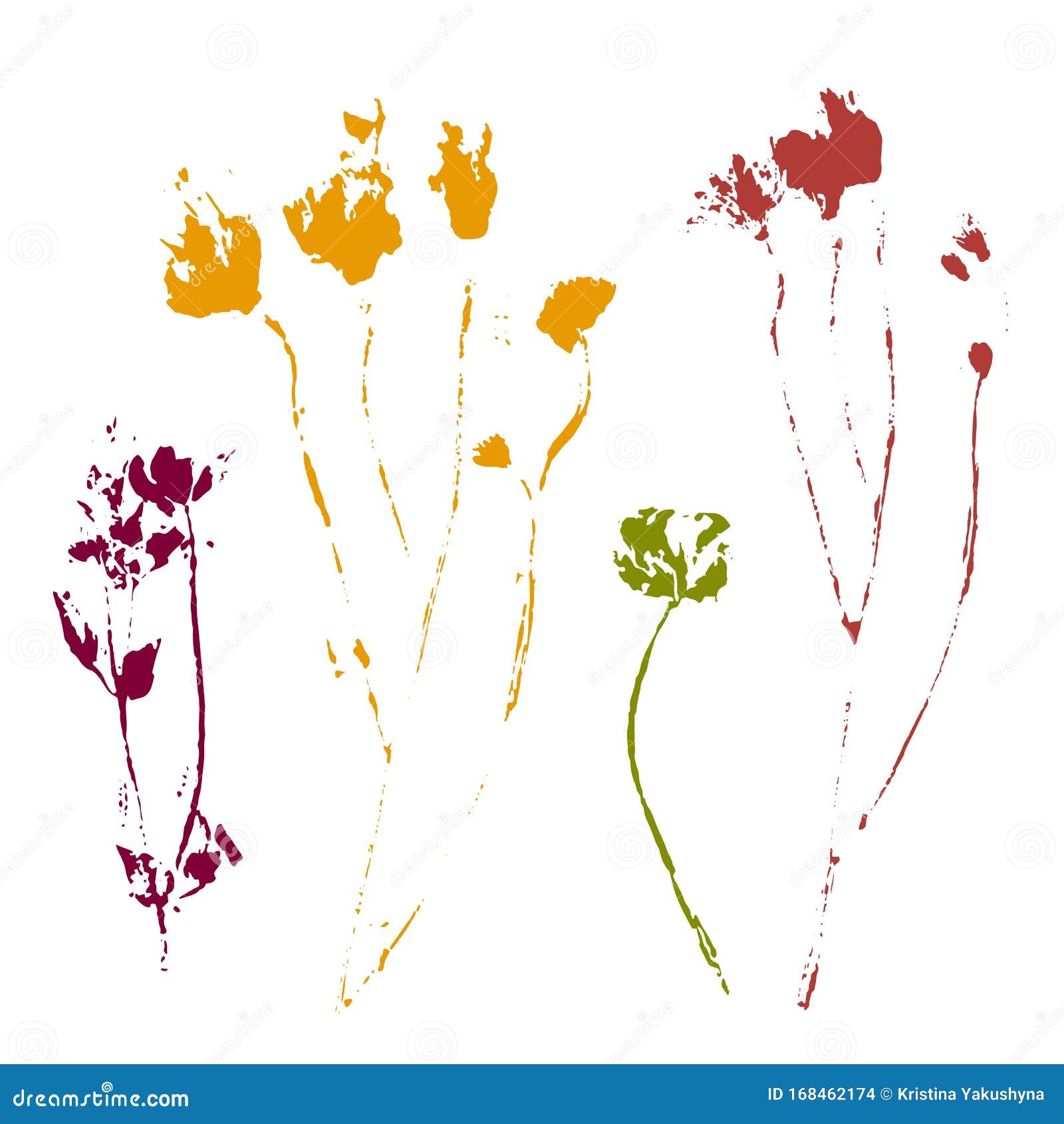 Set of Stamp Leaves. Vector Objects Isolated on White Background Stock ...