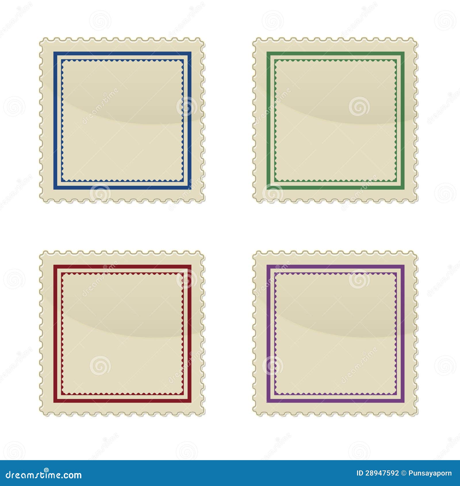 Set of stamp, square shape stock vector. Illustration of postal - 28947592