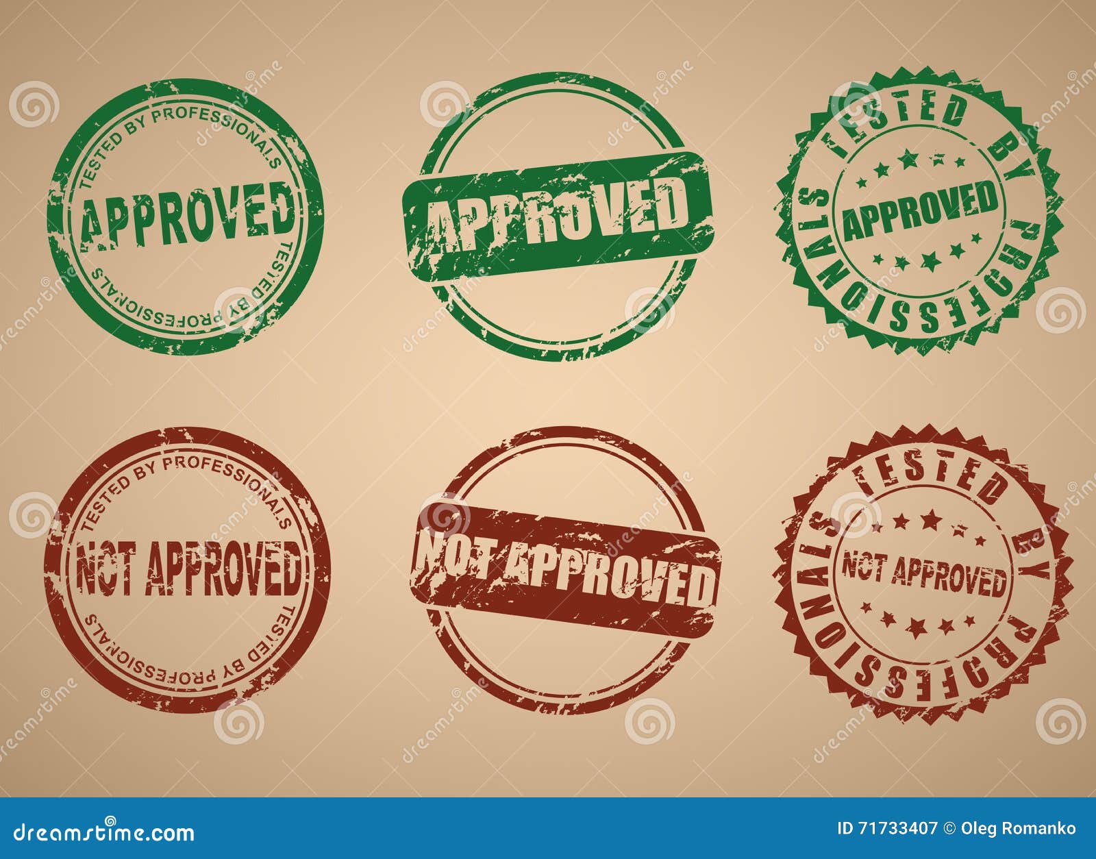 Set of Stamps for Approved Not Approved Stock Vector - Illustration of ...