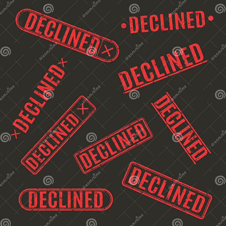 Set of Stamps Declined, Vector Illustration. Stock Vector ...