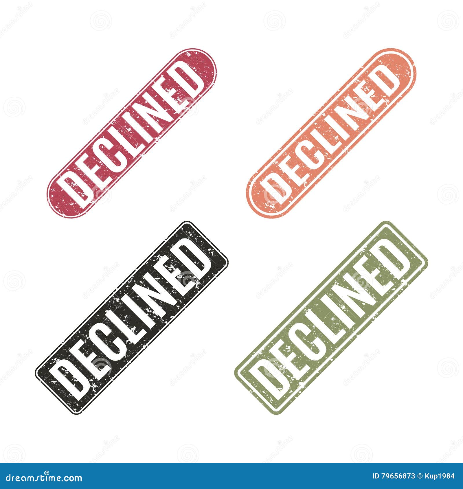 Set of Stamps Declined, Vector Illustration. Stock Vector ...