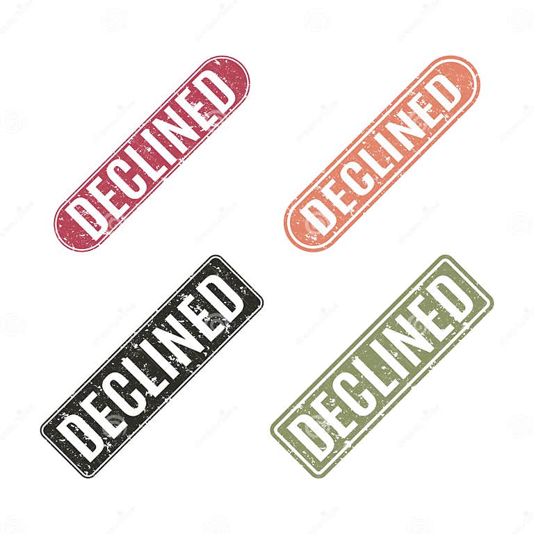 Set of Stamps Declined, Vector Illustration. Stock Vector ...