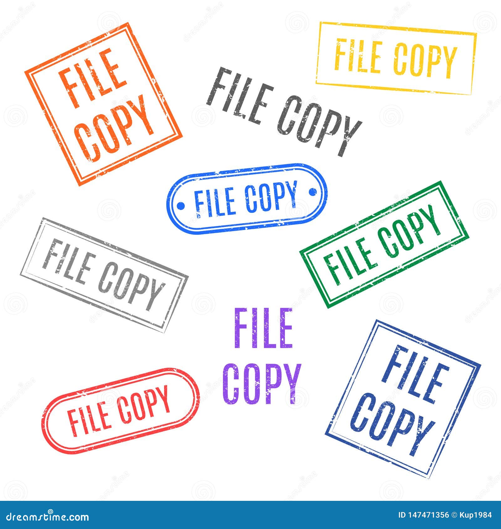 Set of Stamps File Copy, Vector Illustration Stock Vector ...