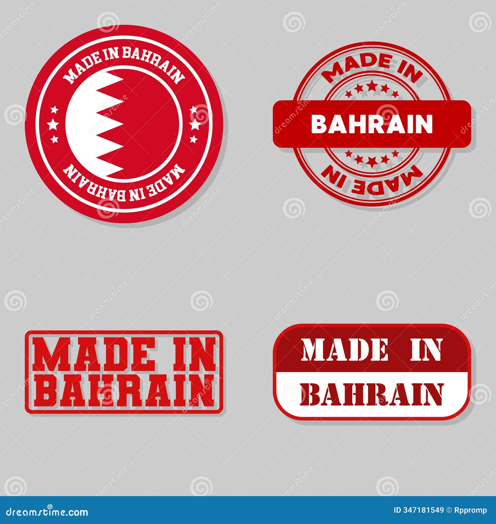 Bahrain Set Of Stamps. Travel Stamp. Made In Product. Design Seals Old ...