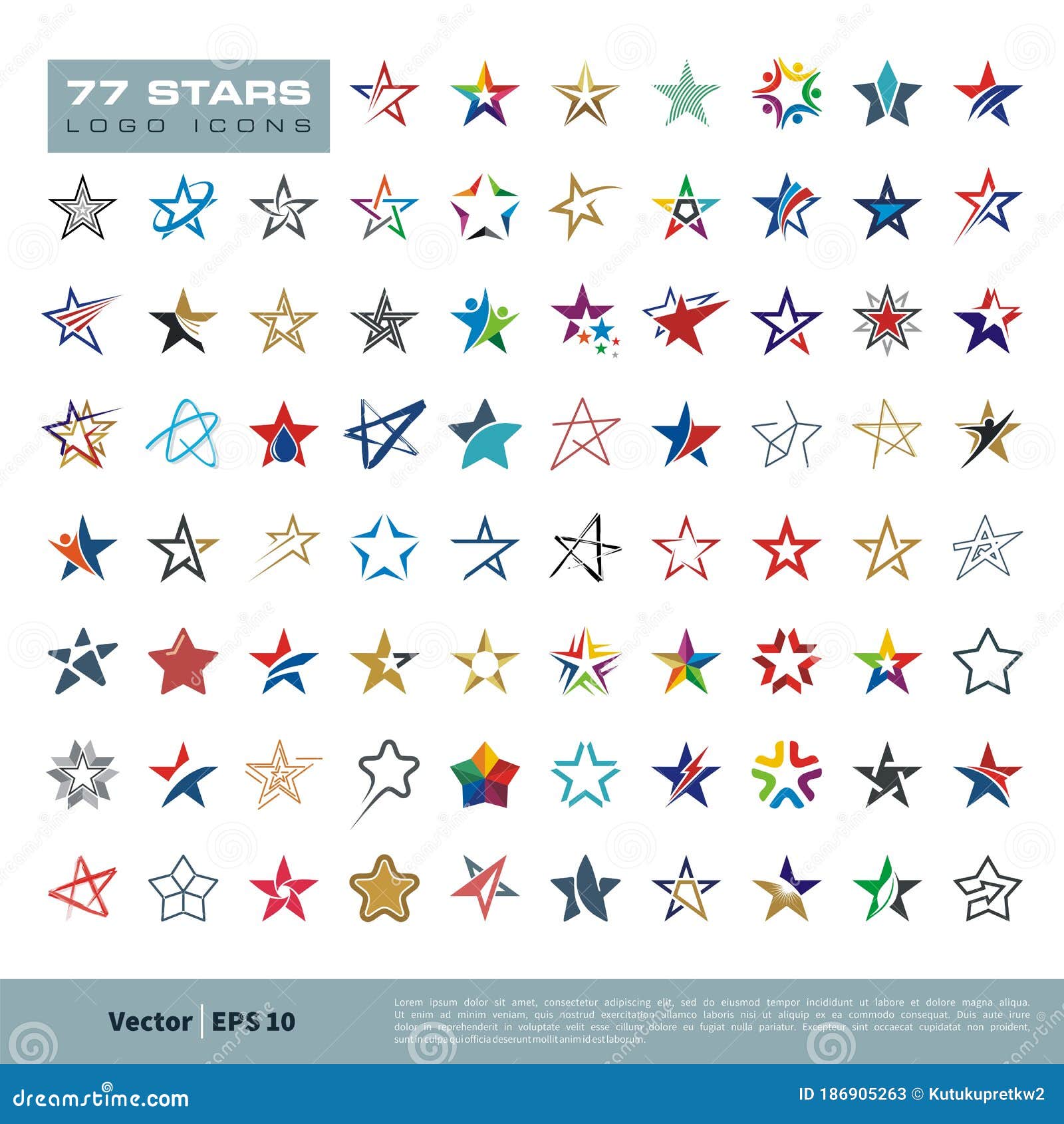 Set Star Collection Icon Vector Logo Template Illustration Design ...
