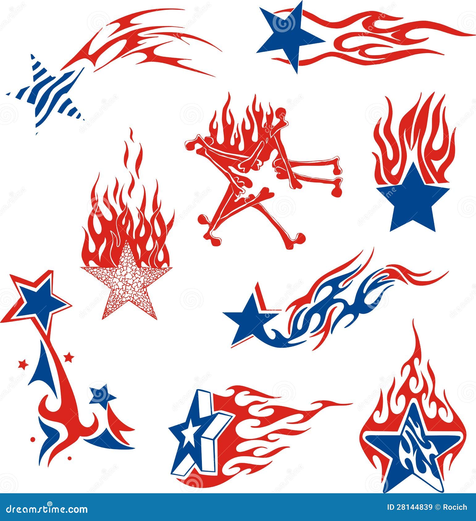 Set Star Flames On Transparent Background. Special Effects. Vec Vector ...