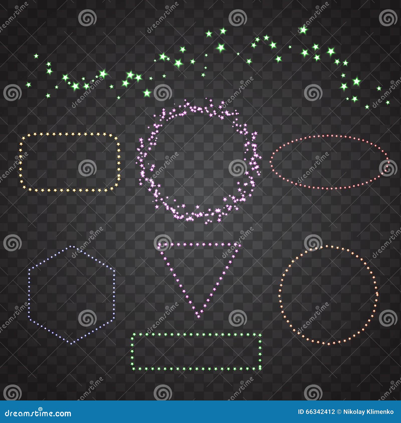 Set Star Flames on Transparent Background. Special Effects Stock Vector ...