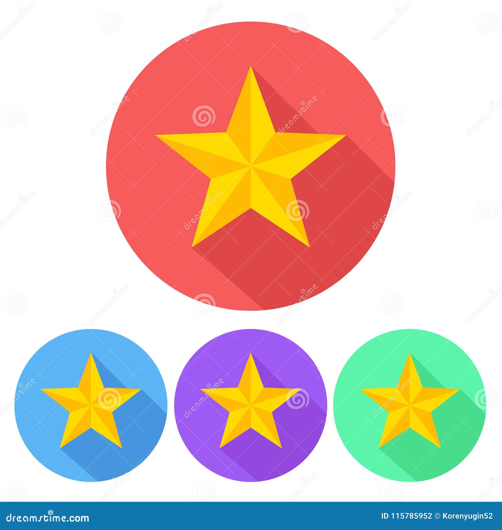 Set of Star Icon Button, Stock Vector Illustration Stock Vector ...
