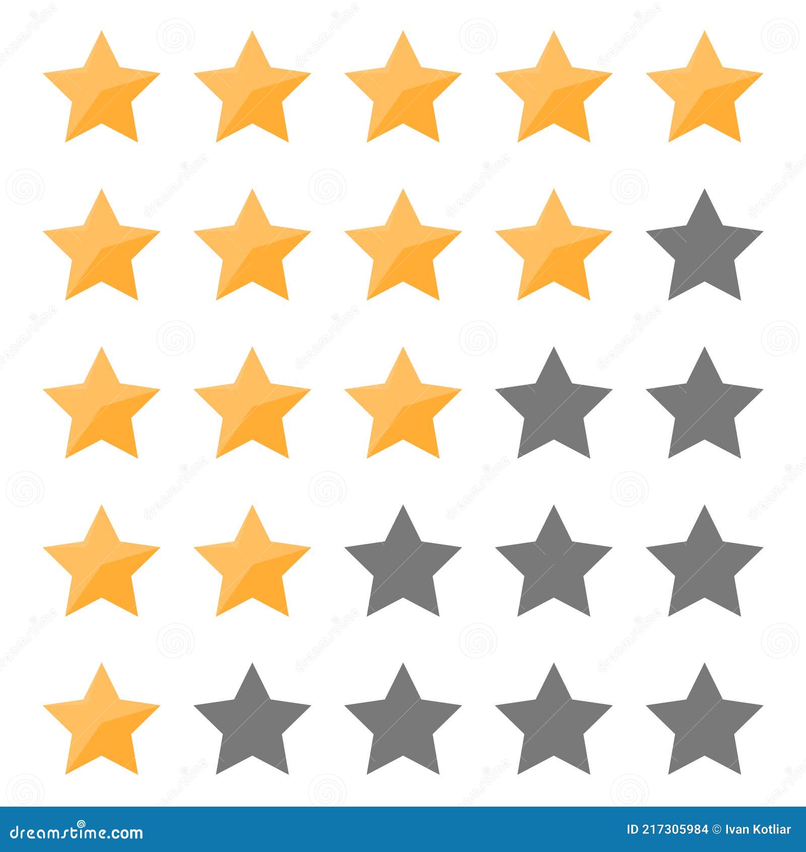 Set of Star Rating for App, Banner, Sign, Flyer. Stock Vector ...