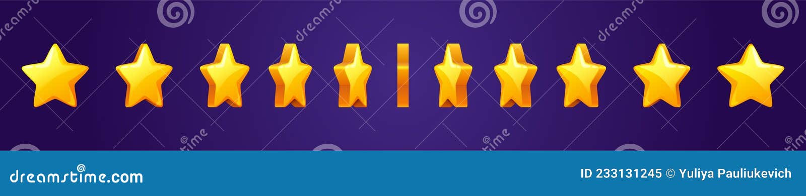 Set of Star Rotate Game Sprite Animation, Ui Rate Stock Vector ...