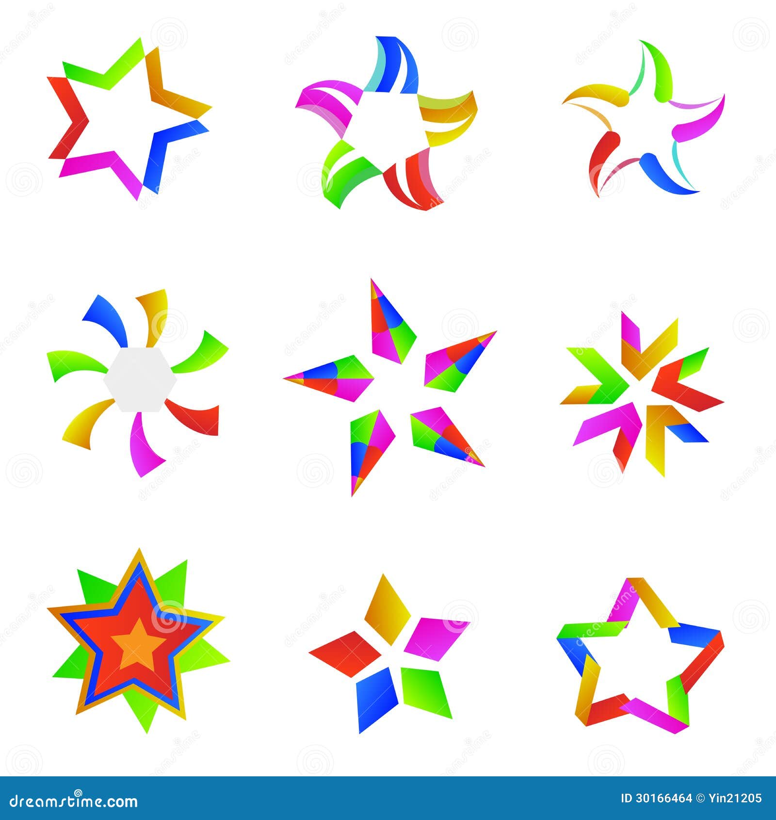 Colorful star icons stock vector. Illustration of icon - 30166464