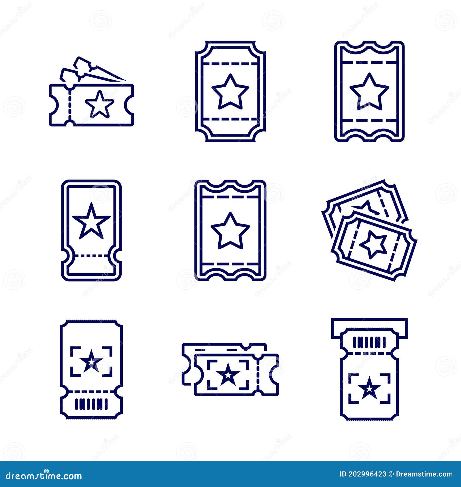 Set of Star Ticket Icon Design Logo Vector Template, Icon Symbol ...