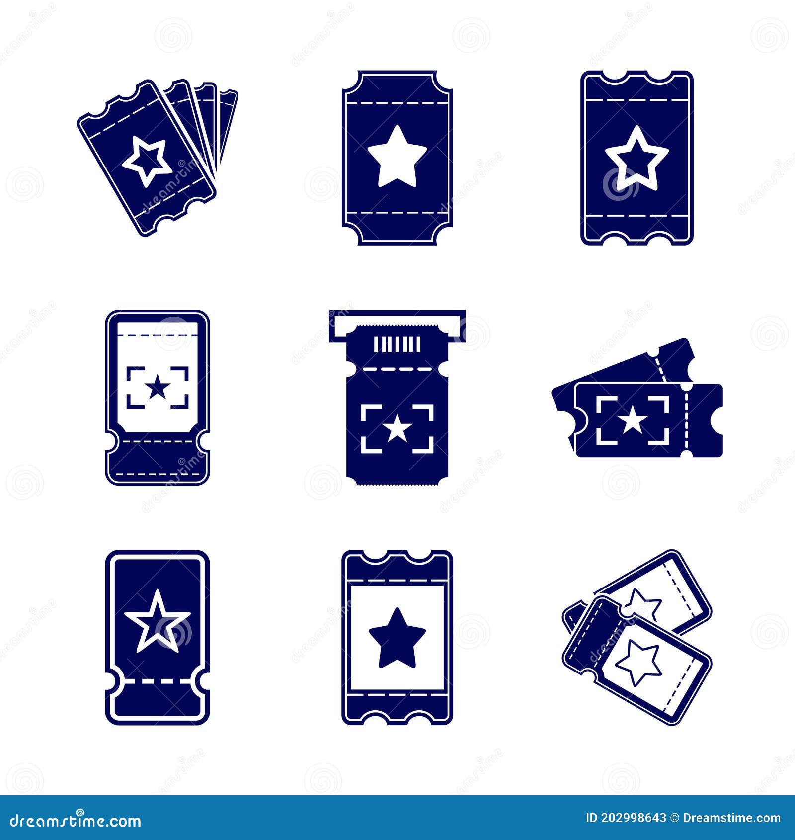 Set of Star Ticket Icon Design Logo Vector Template, Icon Symbol ...