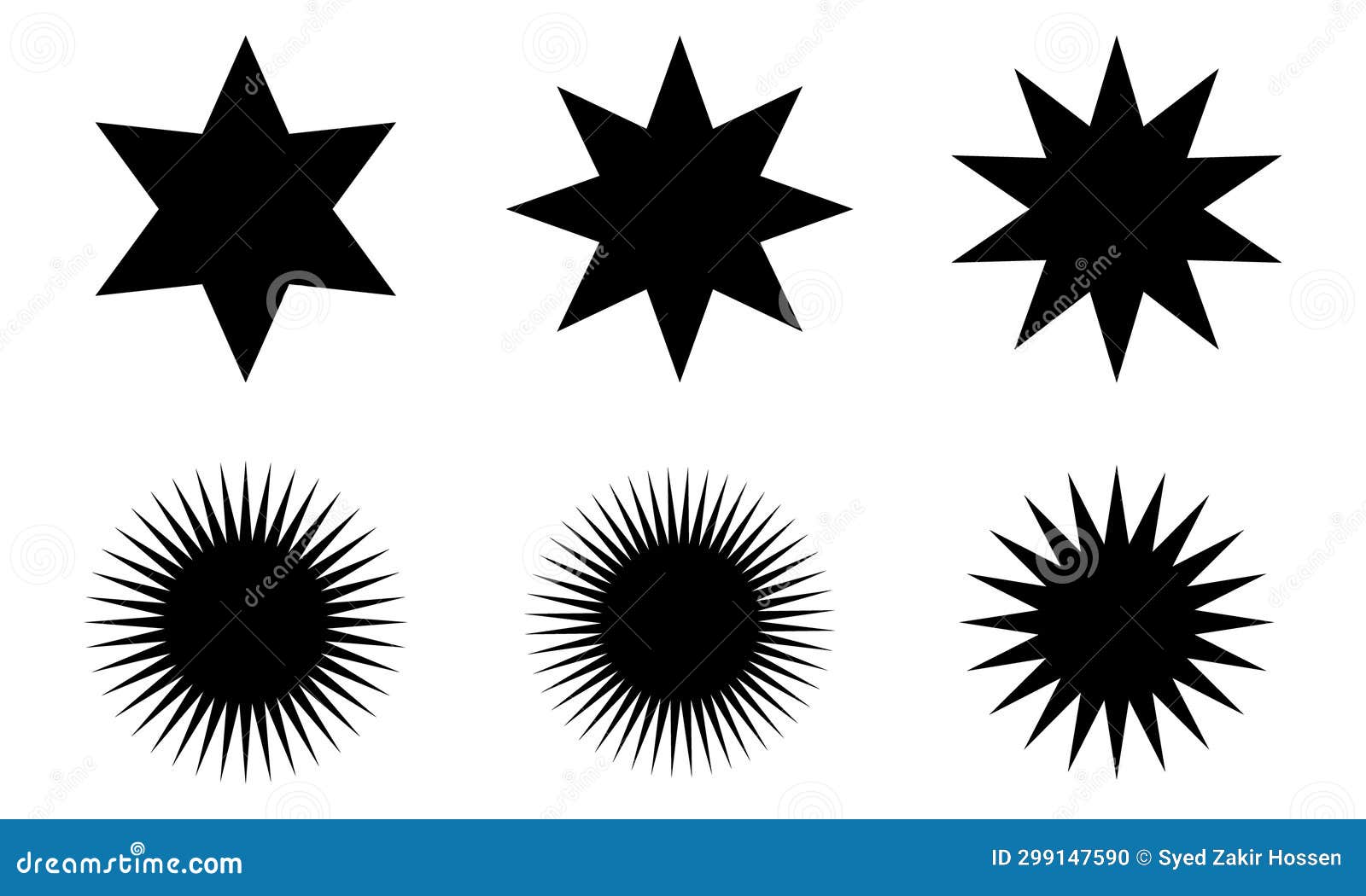Set of Star Vector Shapes. stock vector. Illustration of hipster ...
