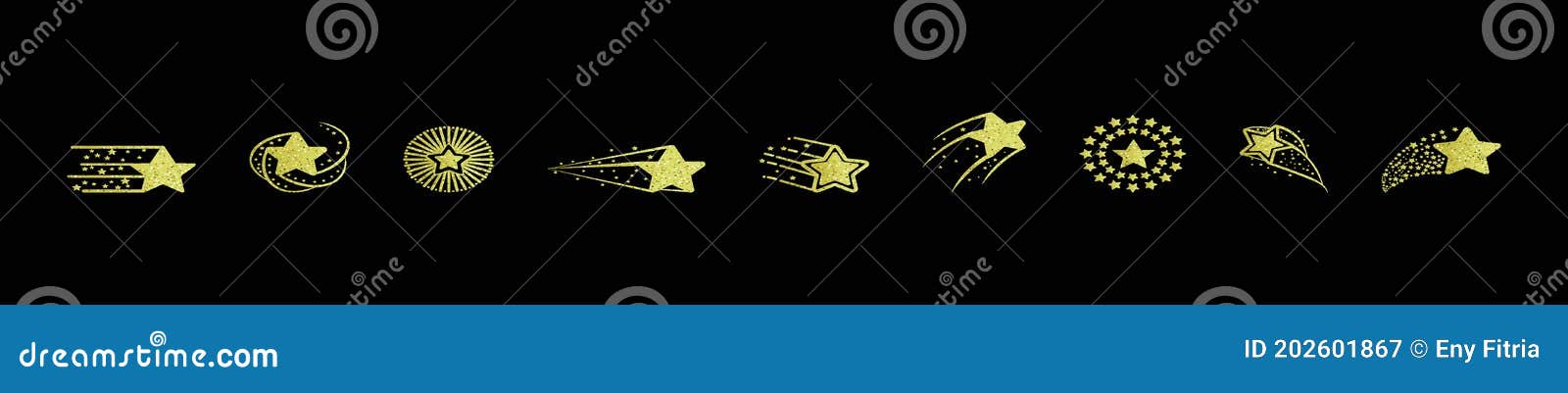 Set of Stardust. Cartoon Icon Design Template with Various Models ...