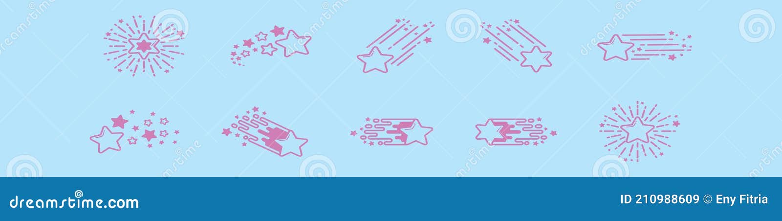 Set of Stardust Cartoon Icon Design Template with Various Models ...