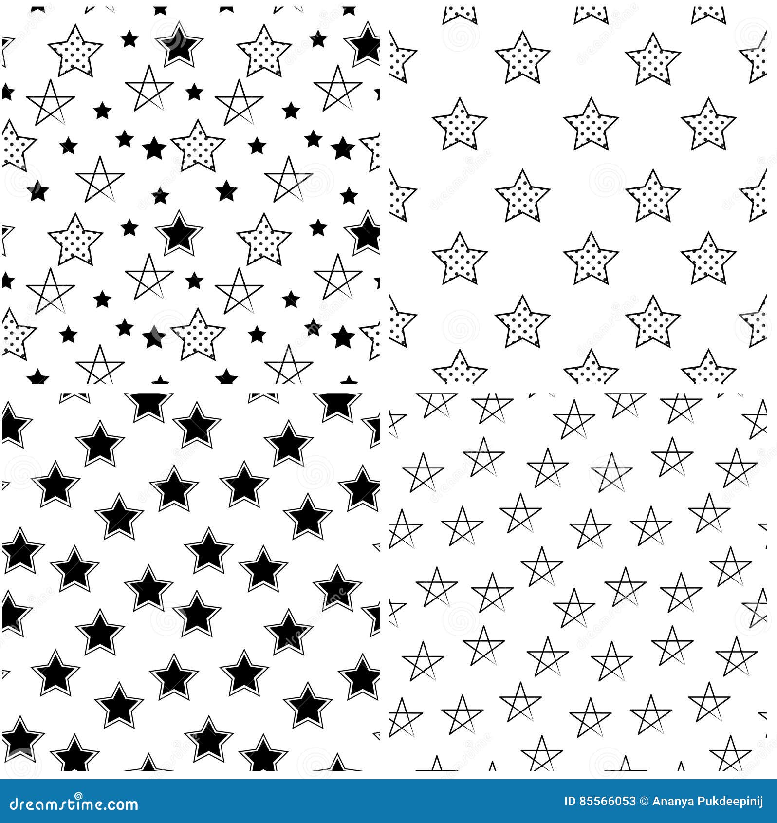Set of Starry Seamless Backgrounds Stock Illustration - Illustration of ...
