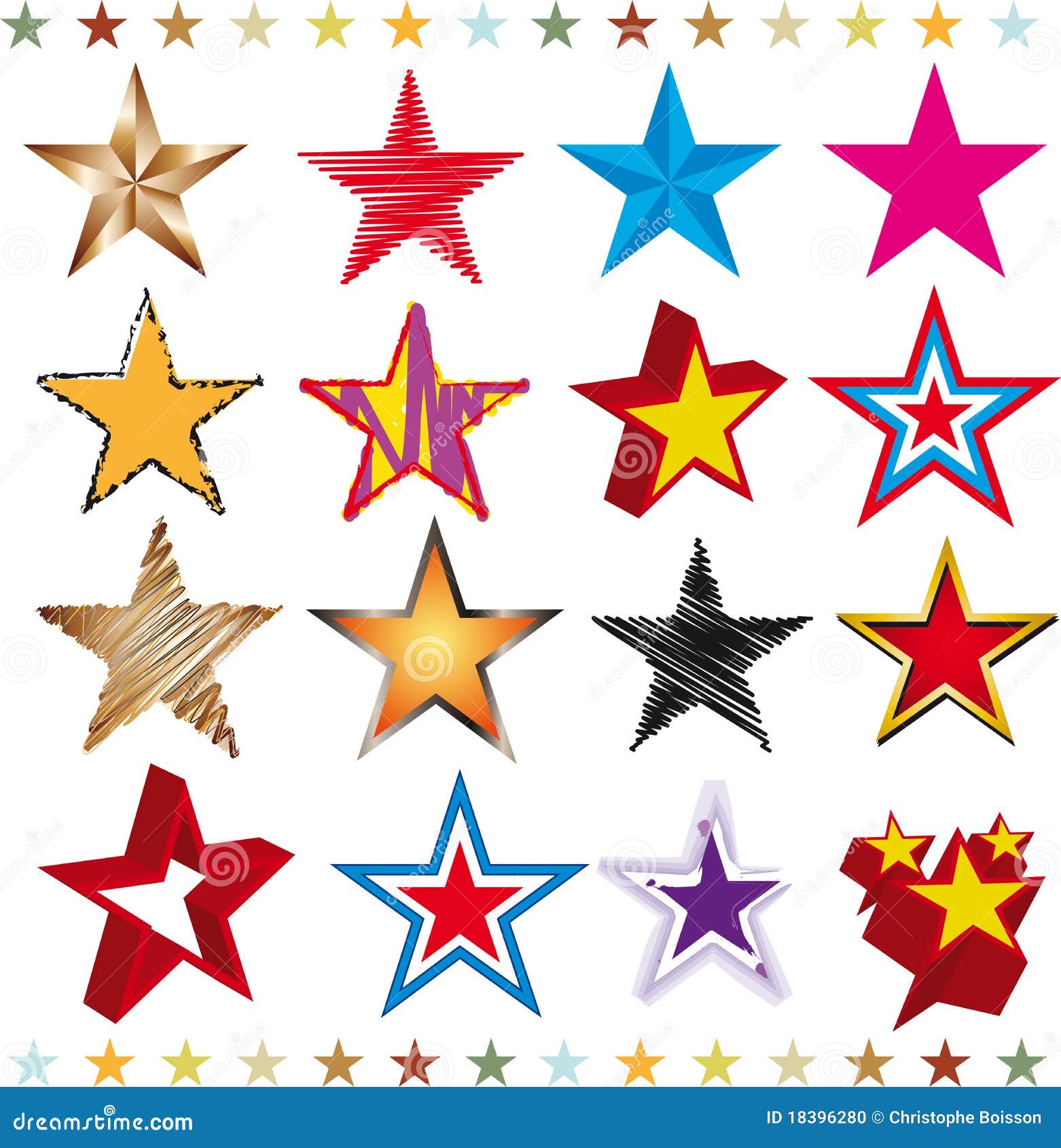 Set of stars stock illustration. Illustration of leisure - 18396280