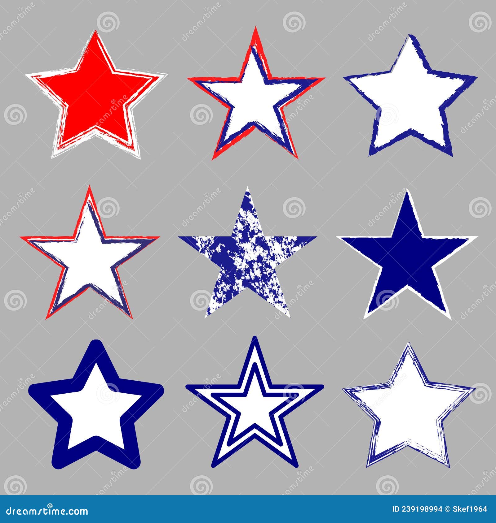 American Symbols Stars Icon Sign Set Collection. Stock Vector ...