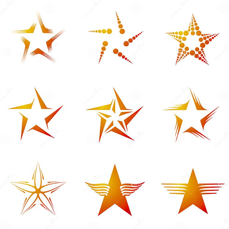 Set of Stars stock vector. Illustration of shiny, icon - 7635310