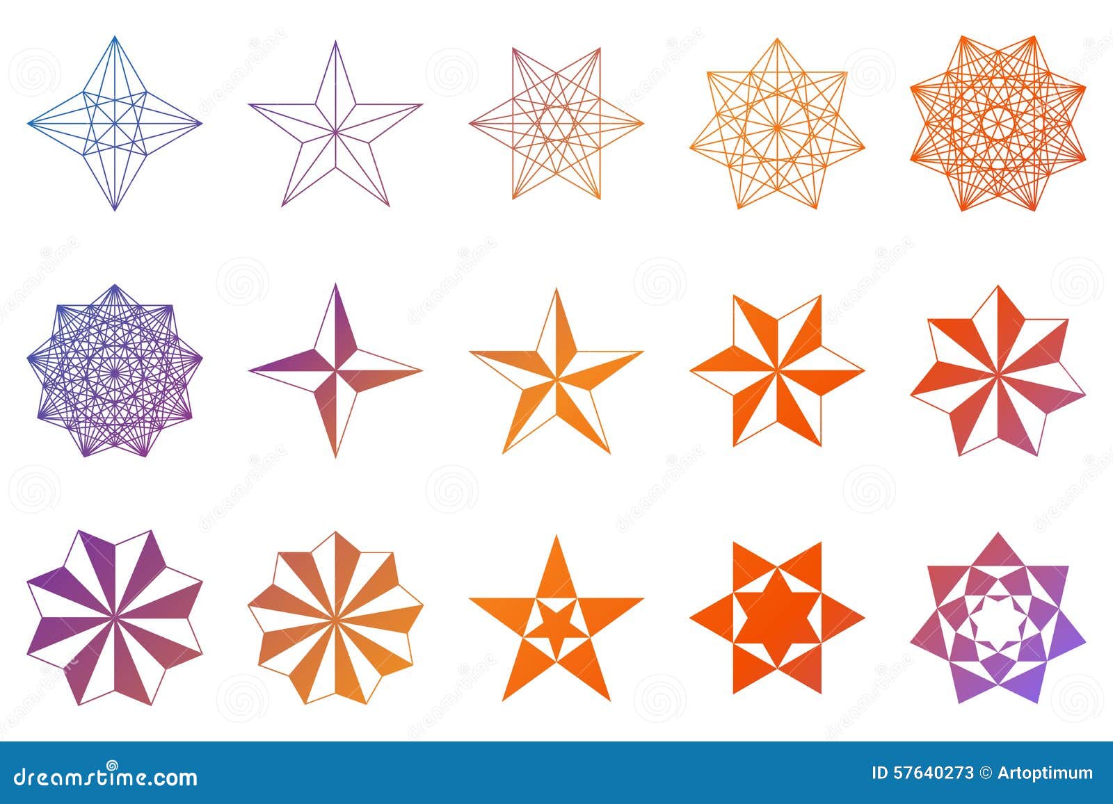 Set of Stars. Geometric Shapes. Vector Stock Vector - Illustration of ...