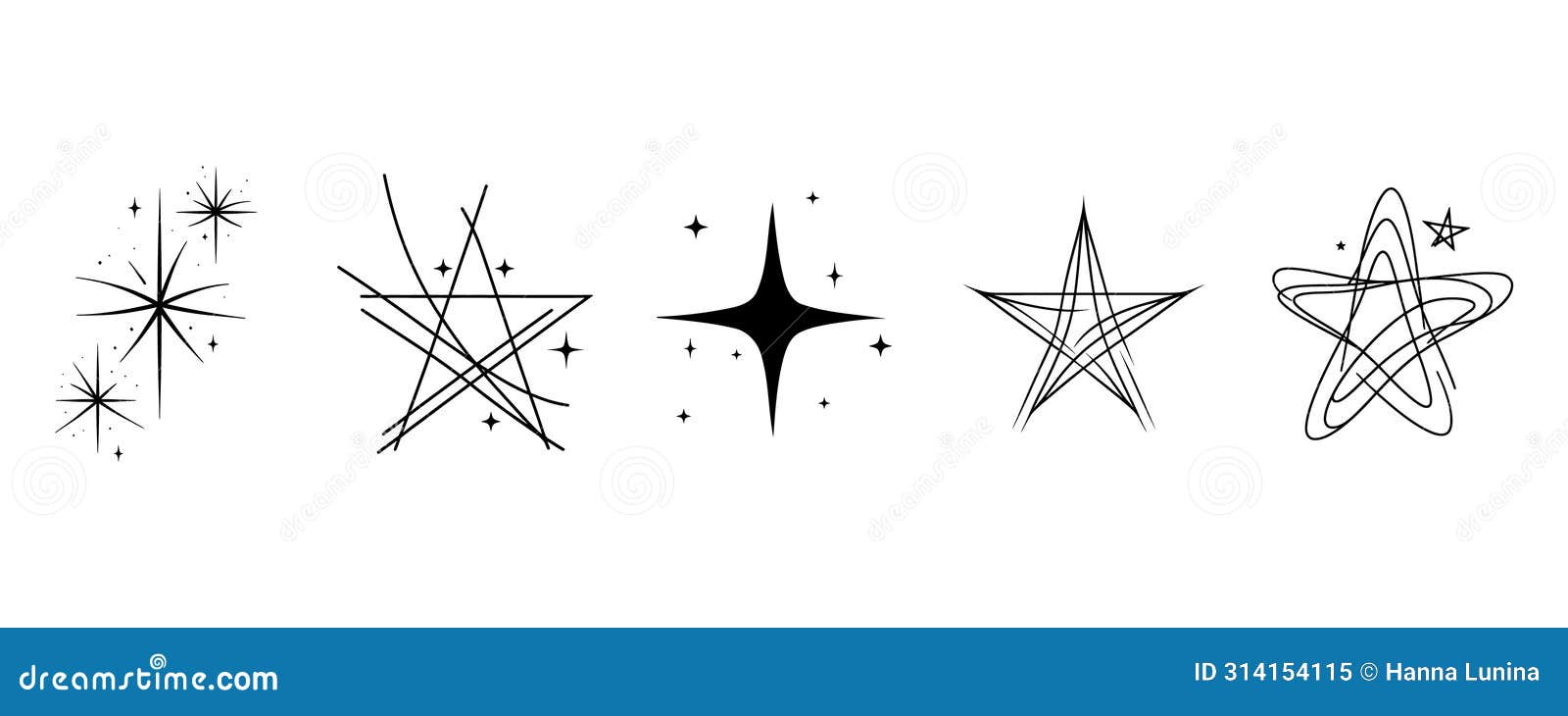 Set of Stars Minimalist Style. Vector Illustration, Set of Stars in ...