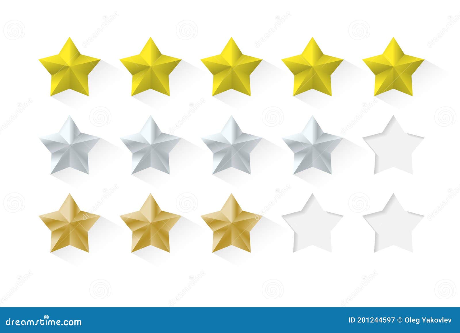 Set of stars rating. stock vector. Illustration of award - 201244597