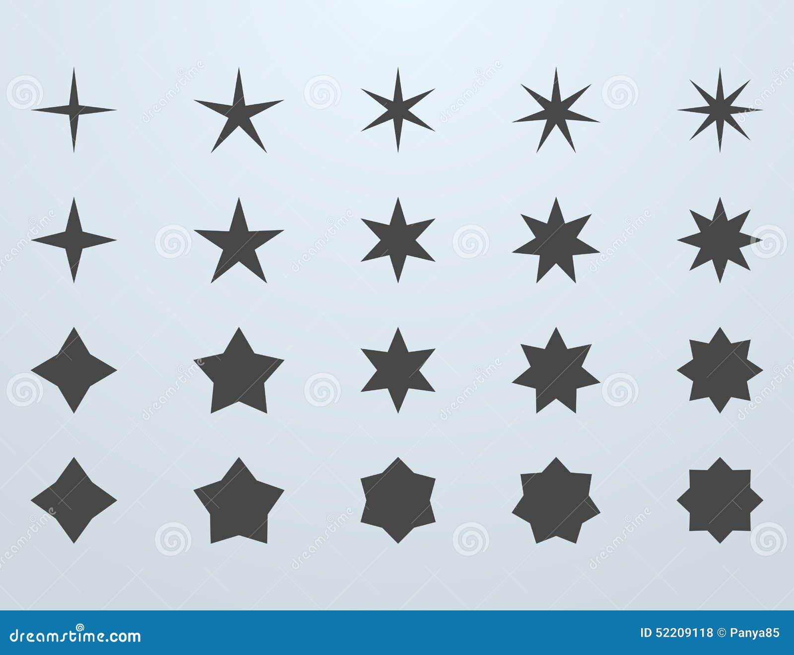 Set of stars stock vector. Illustration of abstract, symbol - 52209118