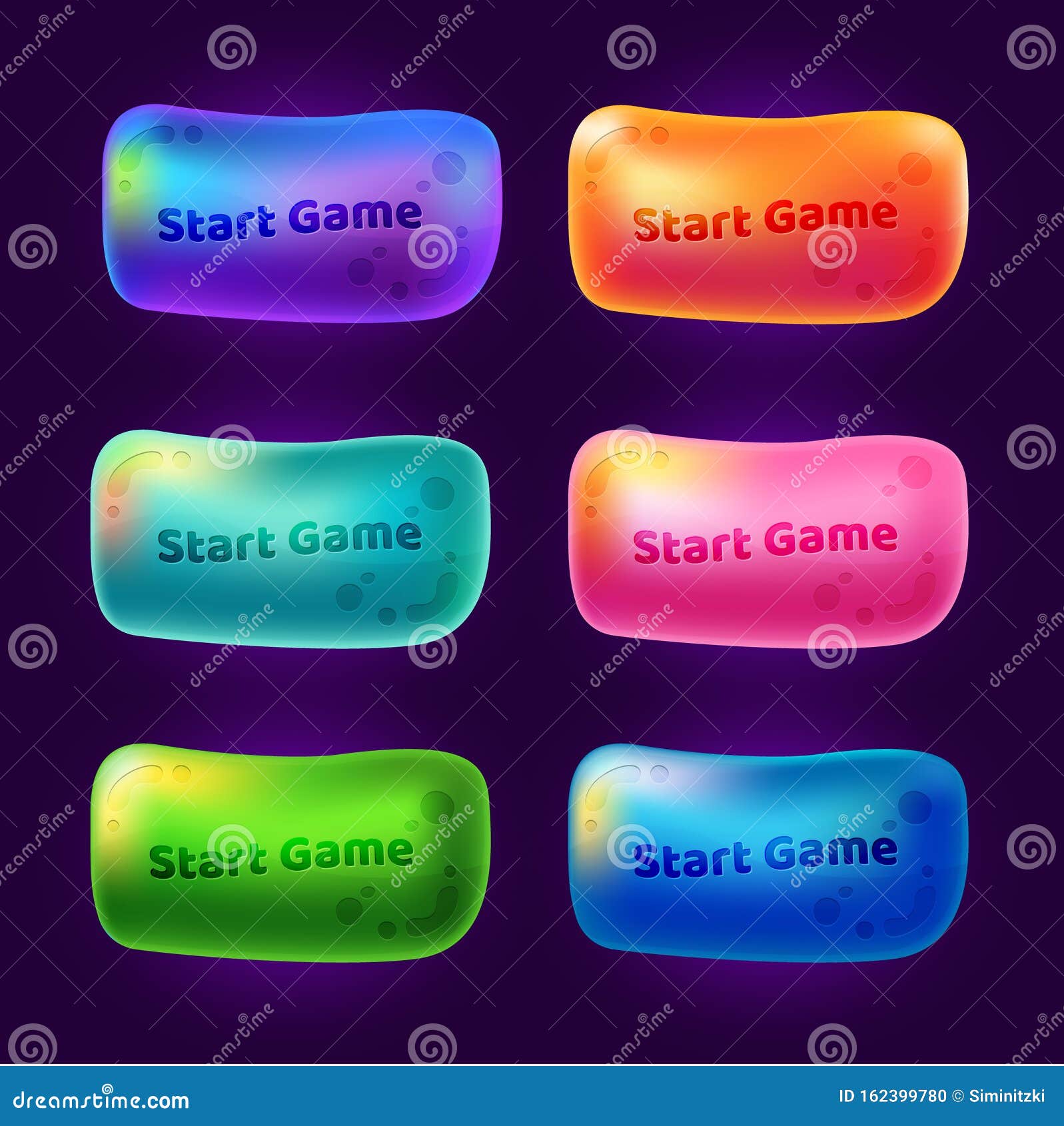 Set of 3 Start Game Buttons for Arcade Video Games. Stock Vector ...