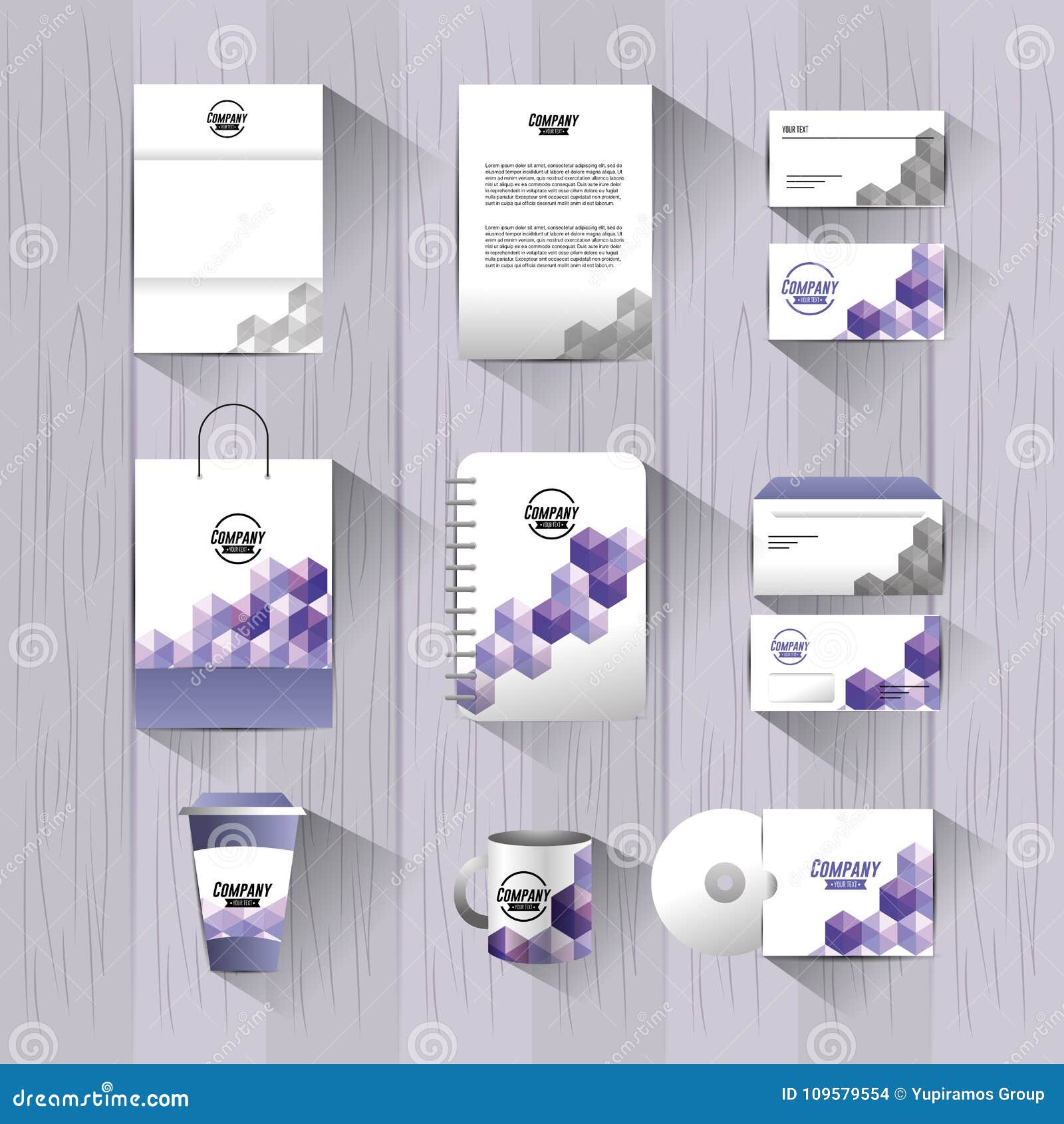 Set Stationary Template with Office Documents Stock Vector ...