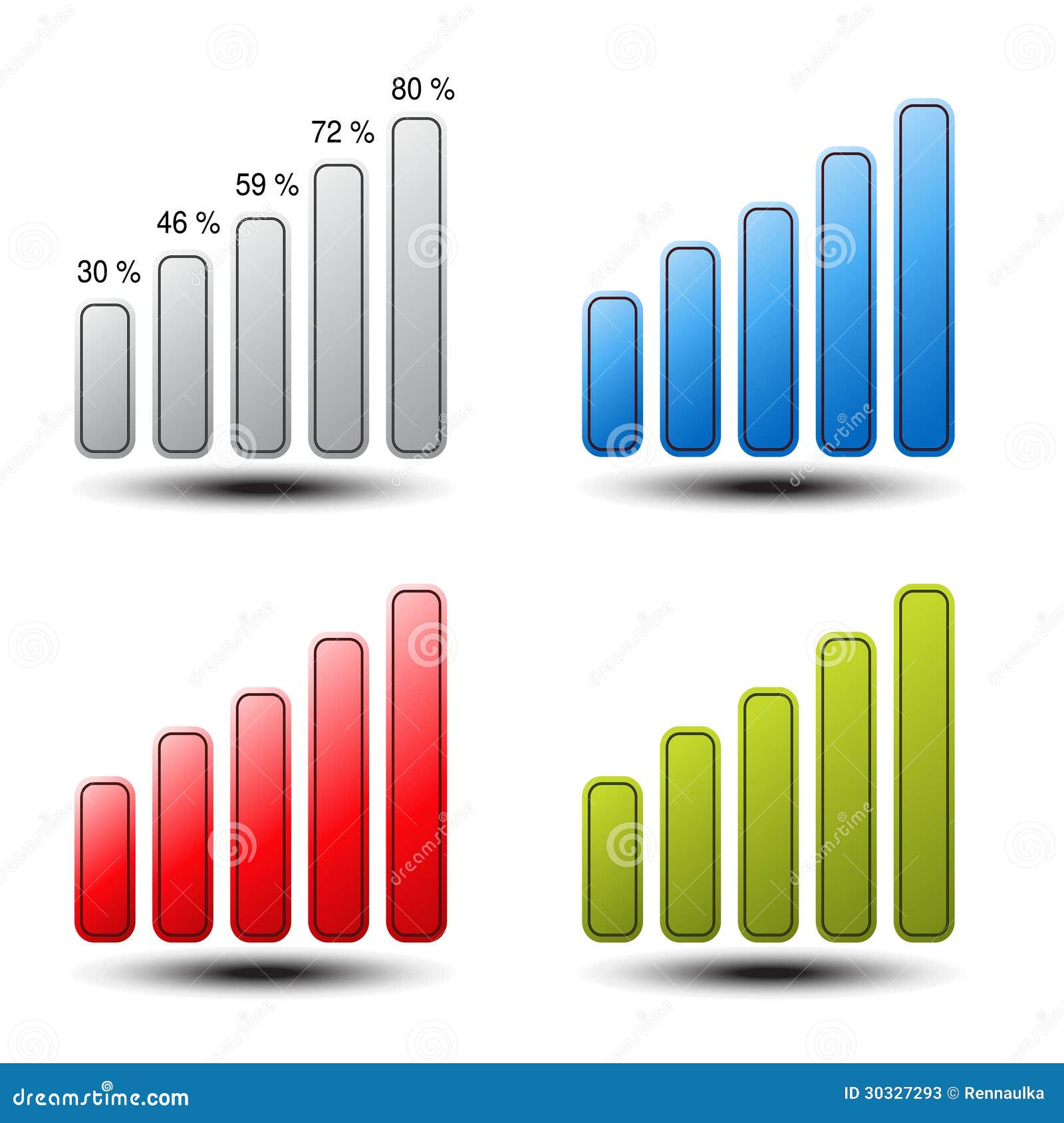 Set of Statistic Graph - Symbol, Icon Stock Vector - Illustration of ...