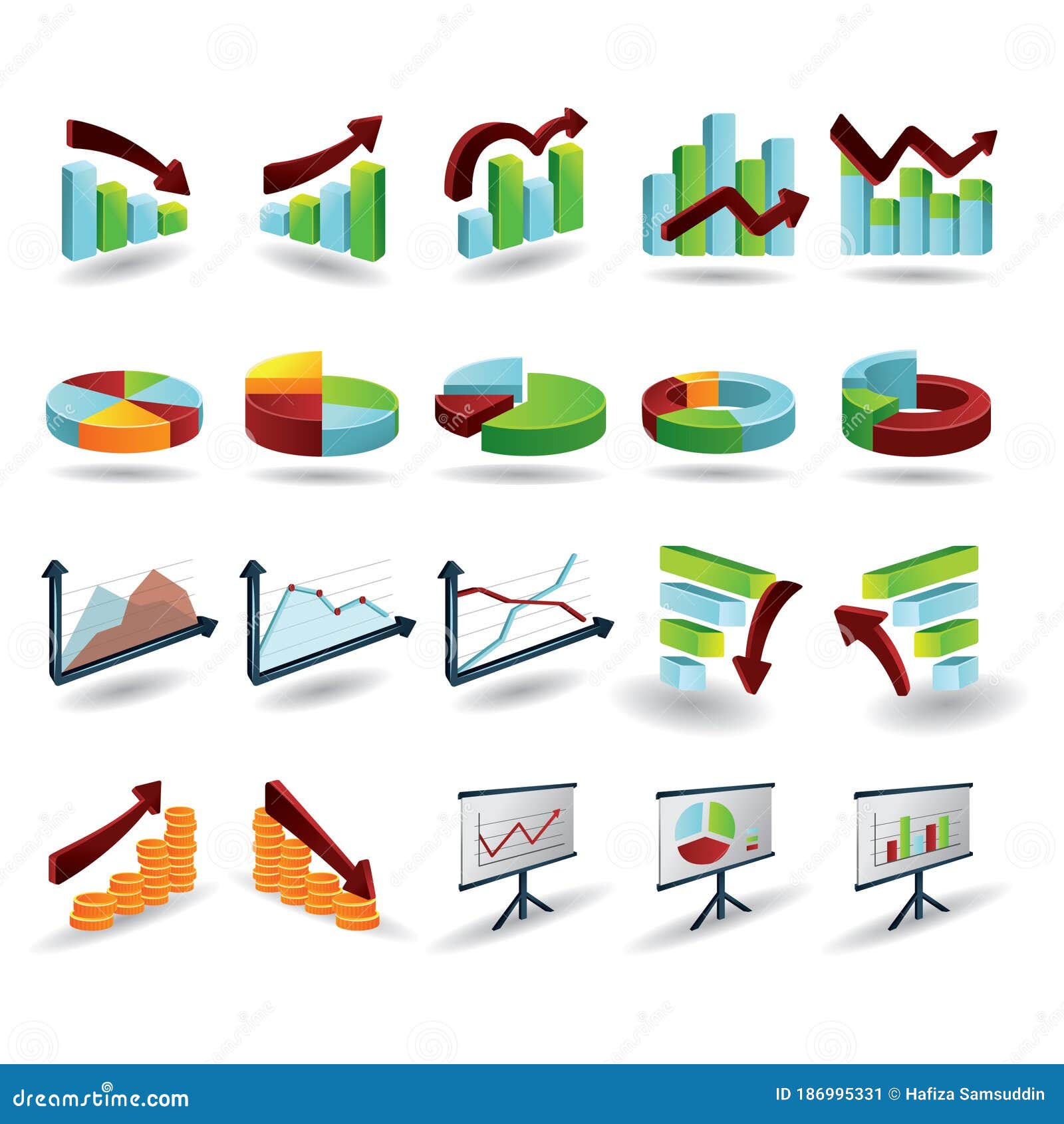 Set of Statistical Graphs. Vector Illustration Decorative Design Stock ...