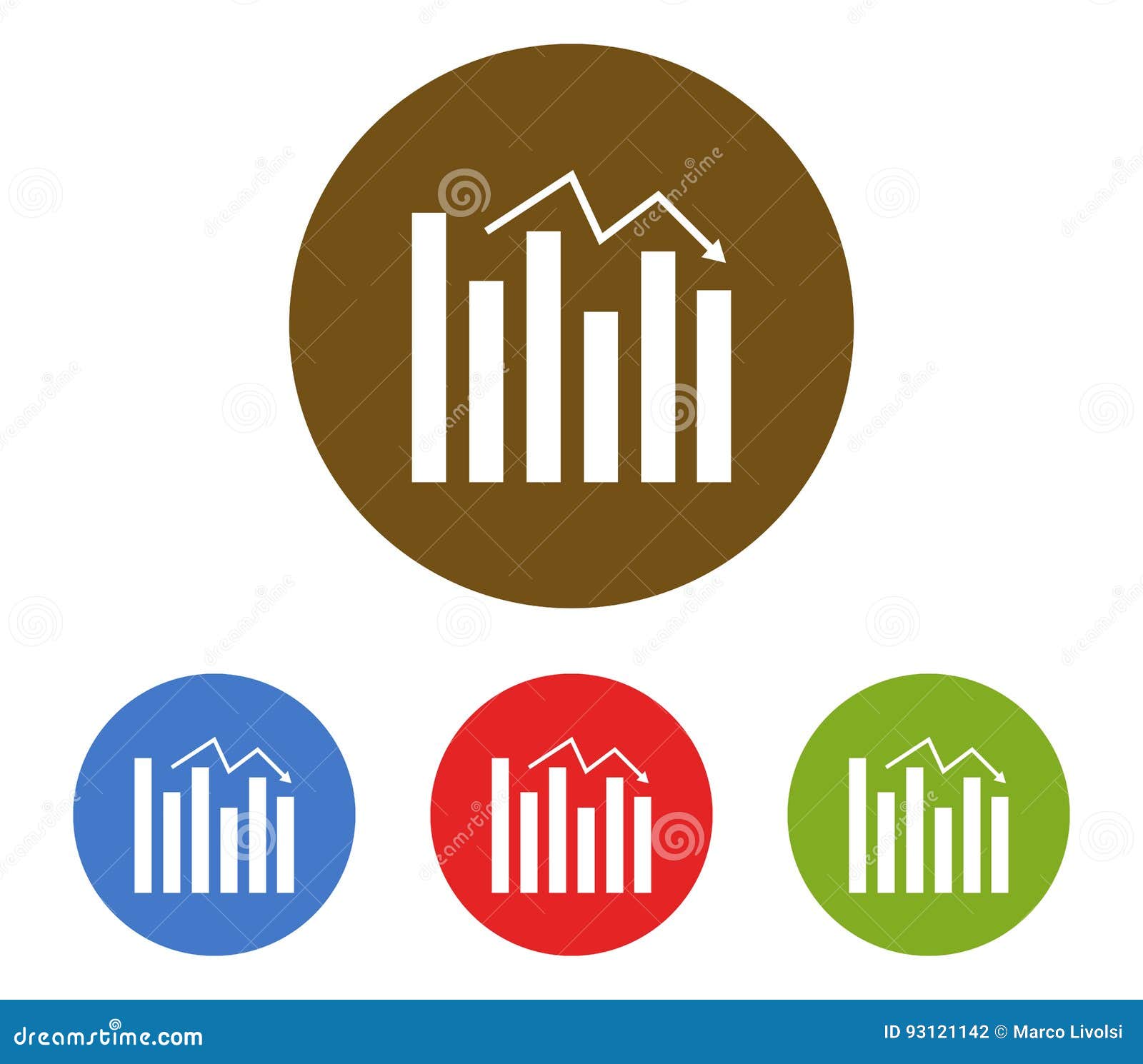 Set of Statistical Icon Illustrated Stock Illustration - Illustration ...