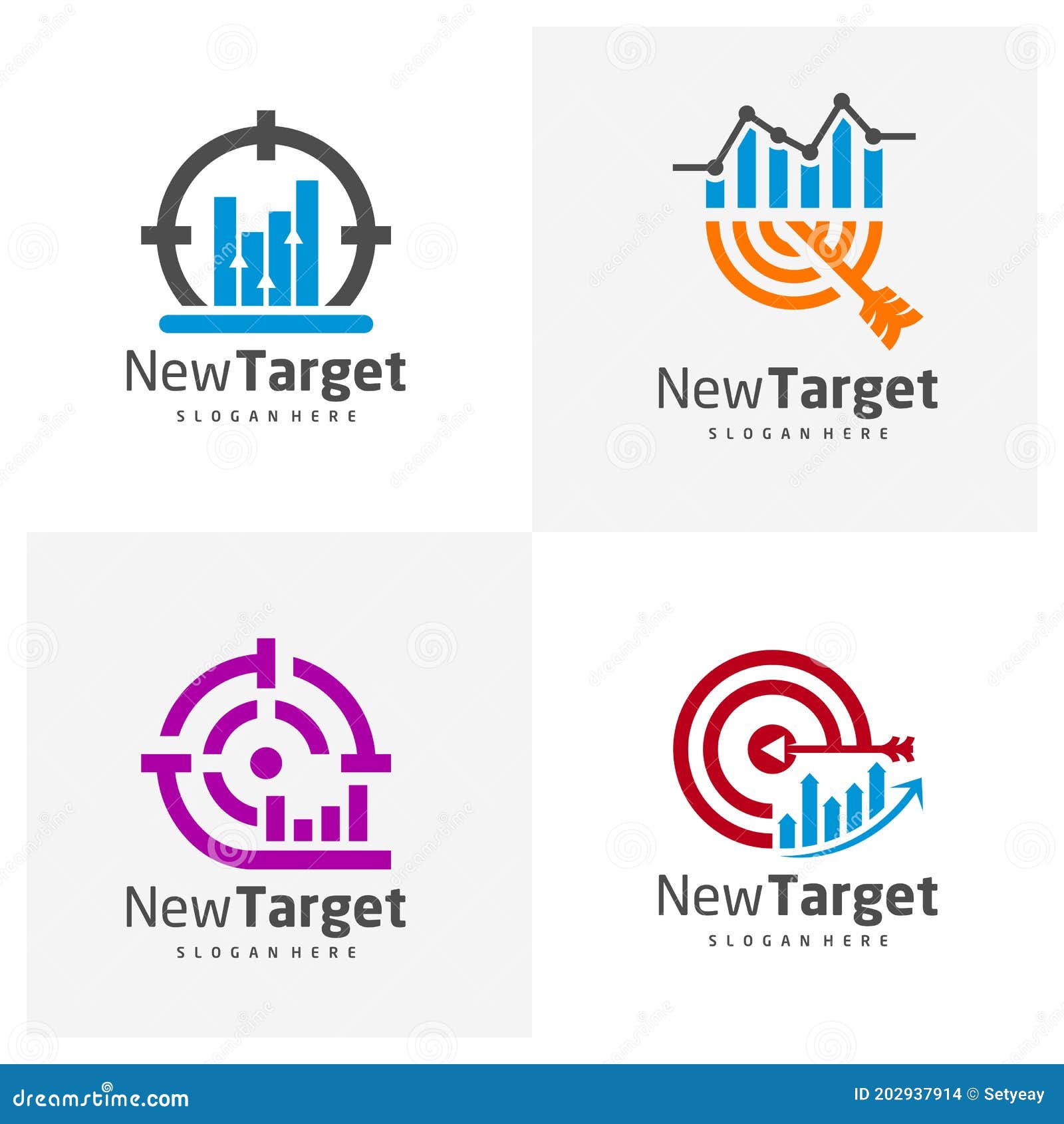 Set of Stats Target Logo Vector Template, Creative Target Logo Design ...