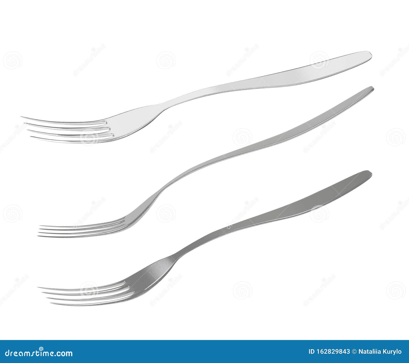 Set Steel Fork for Design and Collage, on a White Background, Kitchen ...
