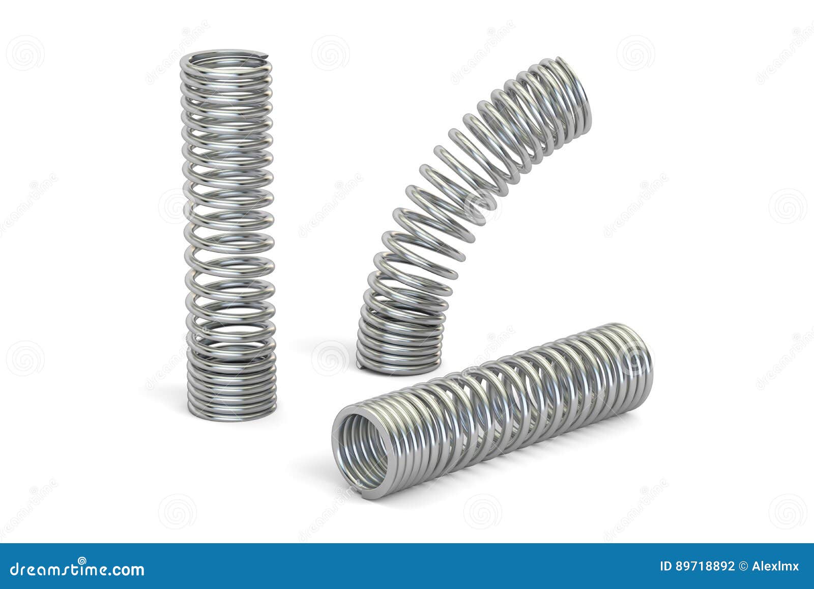 Set of Steel Helical Coil Springs Stock Illustration - Illustration of ...