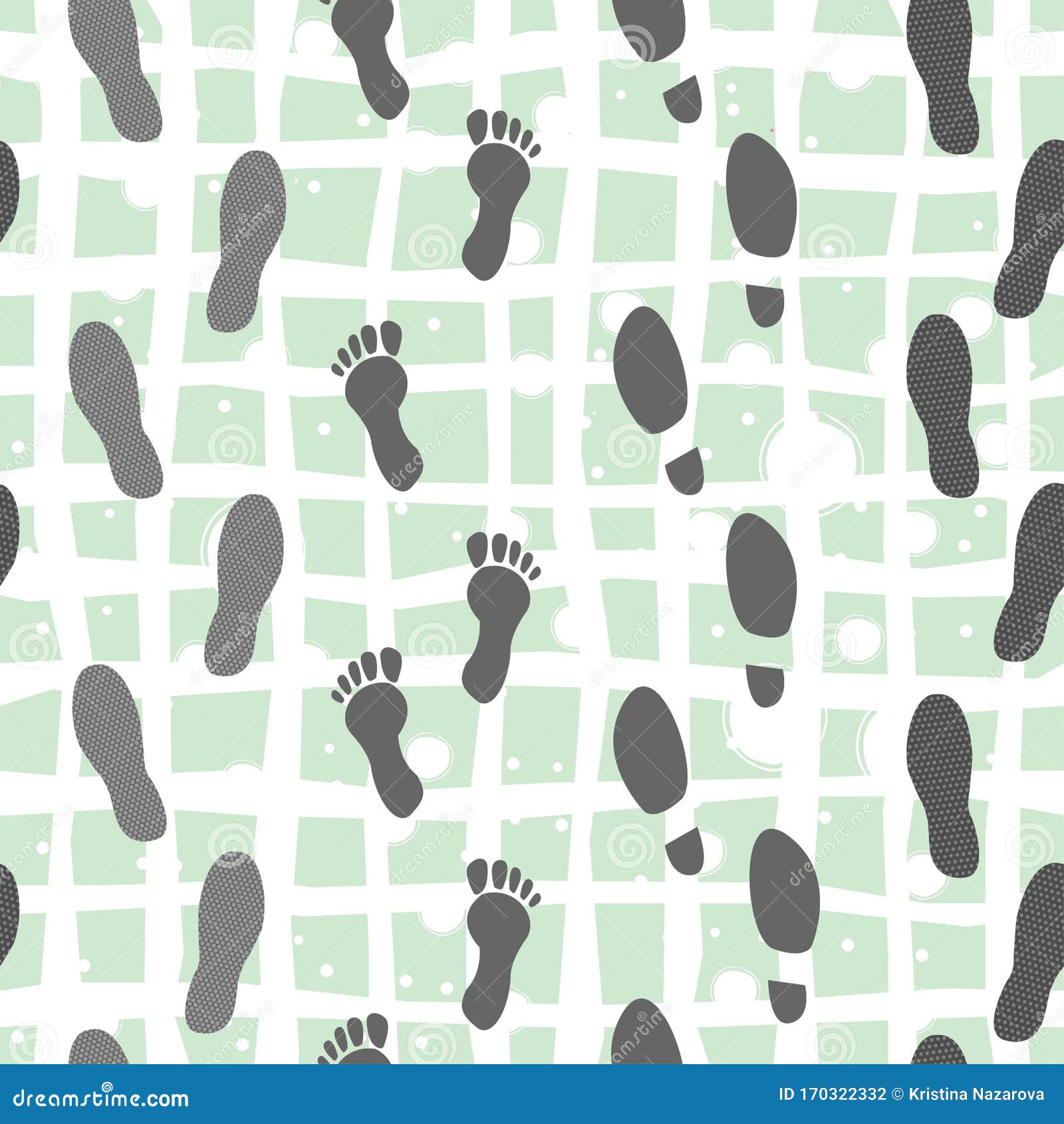 Set of Steps in Different Shoes in Black. Repeating Pattern Stock ...