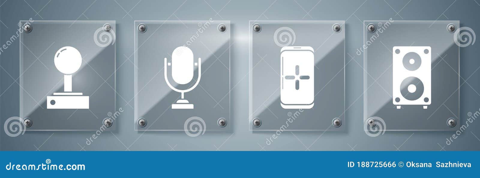 Set Stereo Speaker, Smartphone and Playing in Game, Microphone and ...